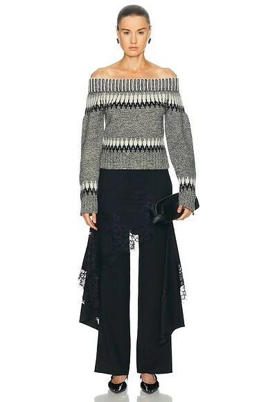 Monse Fair Isle Off Shoulder Sweater