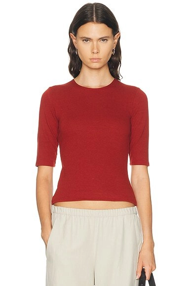LESET Lauren Mid Sleeve Tee - Rust