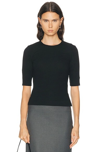LESET Lauren Mid Sleeve Tee - Black