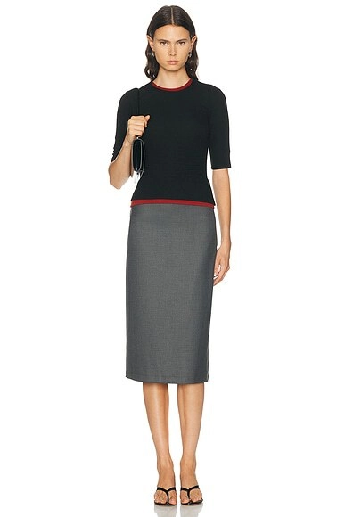 LESET Lauren Mid Sleeve Tee - Black