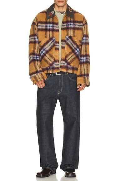 We11Done Teddy Doodle Check Pattern Jacket