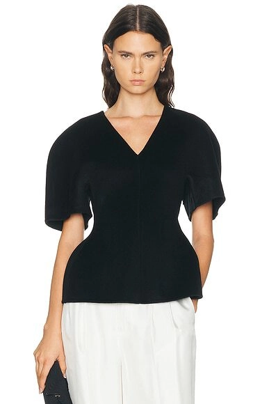 LISA YANG Double V Neck Top
