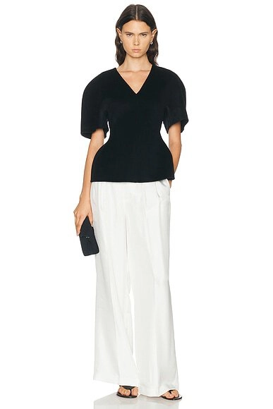 LISA YANG Double V Neck Top