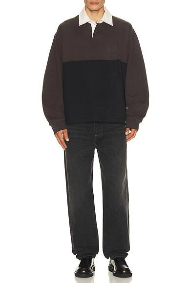 AGOLDE Blocked Rugby Shirt - Forge & Black