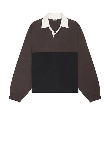 AGOLDE Blocked Rugby Shirt - Forge & Black