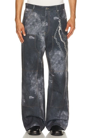 We11Done Trompe L'oeil Denim Carpenter Pants