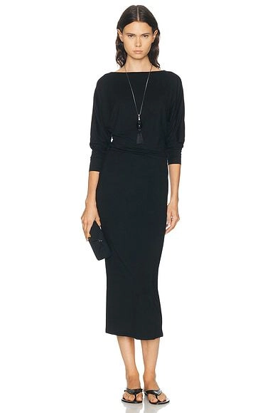 Eterne Long Sleeve Soft Jersey Midi Dress