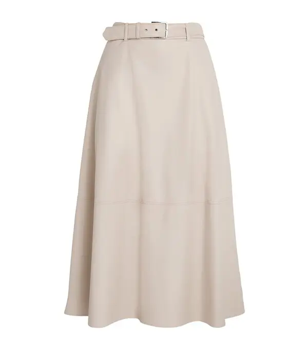 Max Mara Faux Leather Midi Skirt