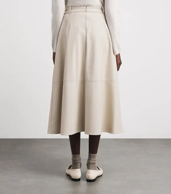 Max Mara Faux Leather Midi Skirt