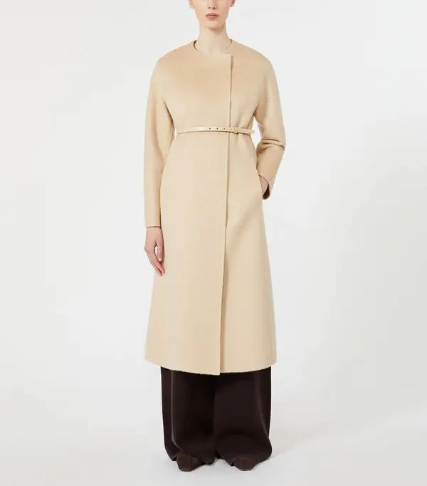 Max Mara Camel-mohair Wrap Coat