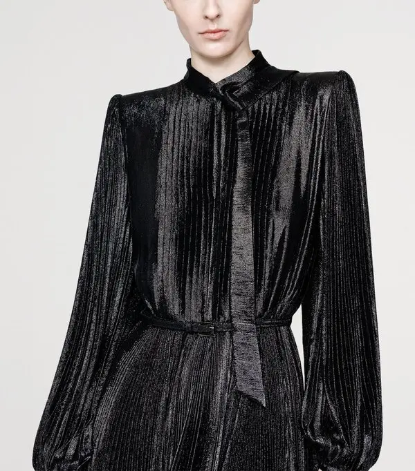 TOM FORD Silk Charmeuse Lurex Midi Dress