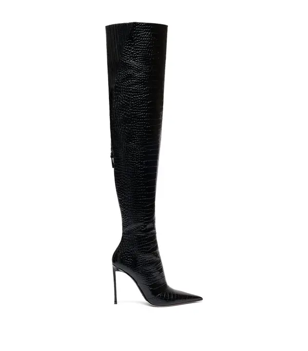 TOM FORD Croc-embossed Leather Over-the-knee Boots 105