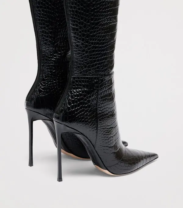 TOM FORD Croc-embossed Leather Over-the-knee Boots 105
