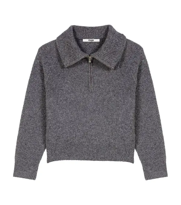 Maje Yak-blend Quarter-zip Sweater