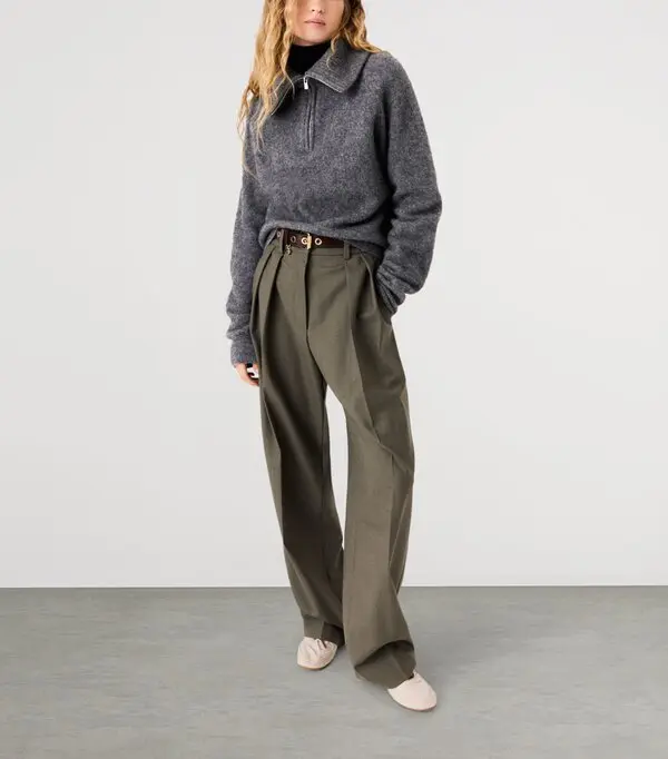 Maje Yak-blend Quarter-zip Sweater