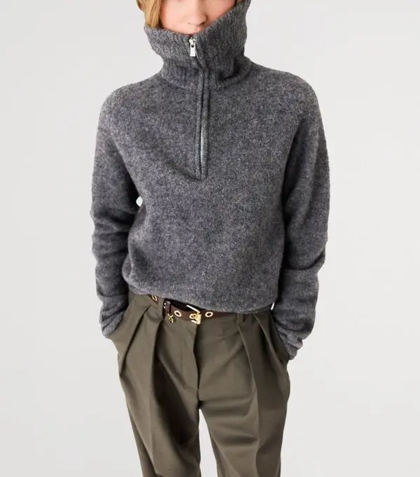 Maje Yak-blend Quarter-zip Sweater