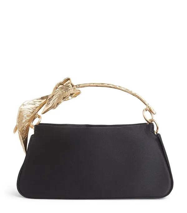 Cult Gaia Mini Silk-satin Calla Top-handle Bag