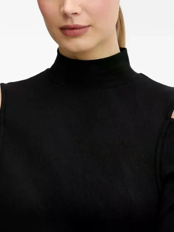 SPORTALM Cold-shoulder Ribbed-knit Top