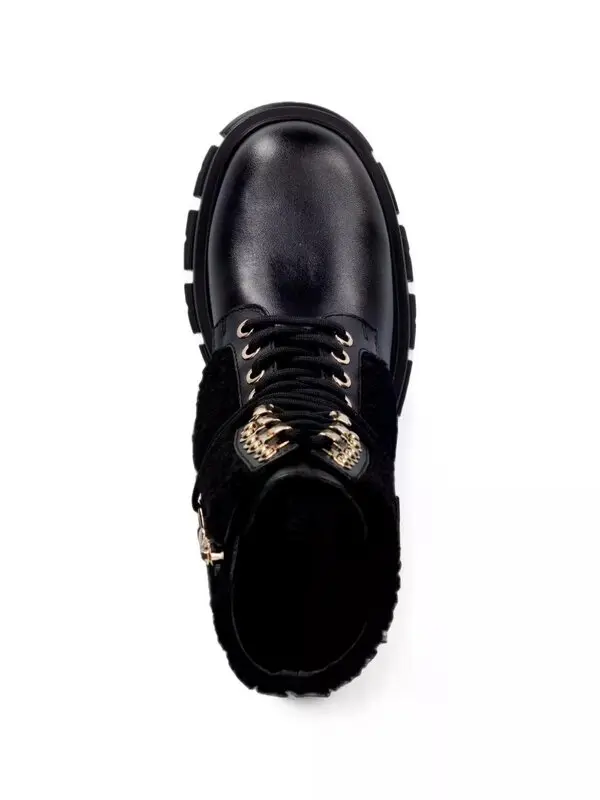 Moschino Bouclé-panel Lace-up Boots