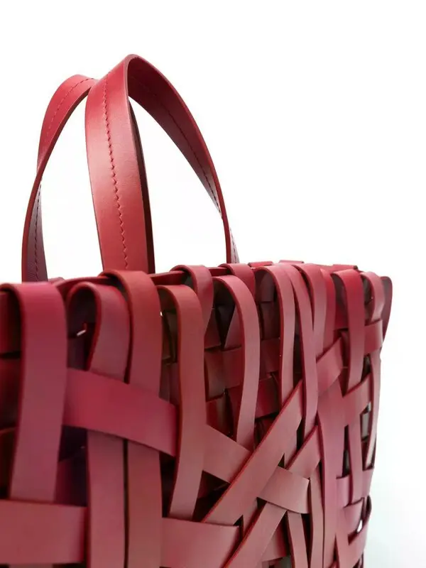 JIL SANDER Large Woven Leather Tote Bag