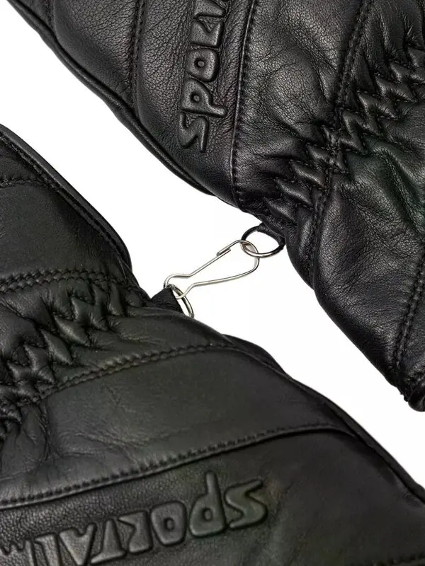 SPORTALM Quilted Leather Ski Gloves - Black