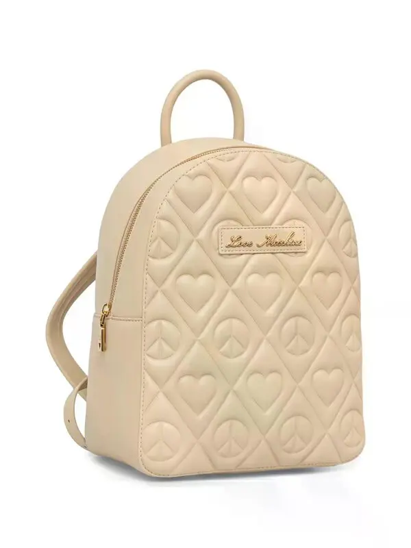 Moschino Heart-quilted Backpack - Neutrals