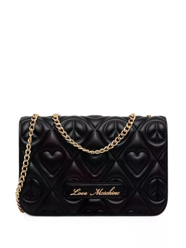 Moschino Quilted Heart-motif Shoulder Bag - Black