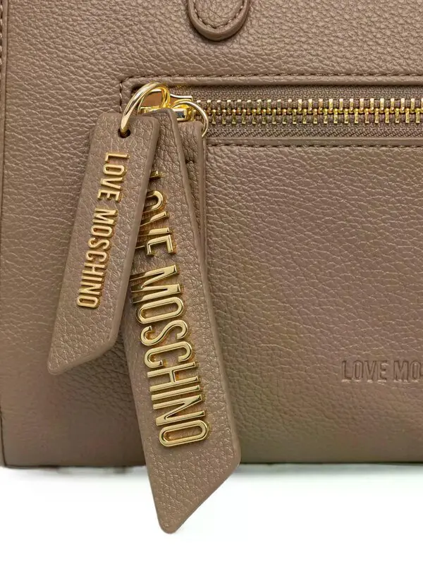 Moschino Logo-plaque Pebbled-effect Tote Bag