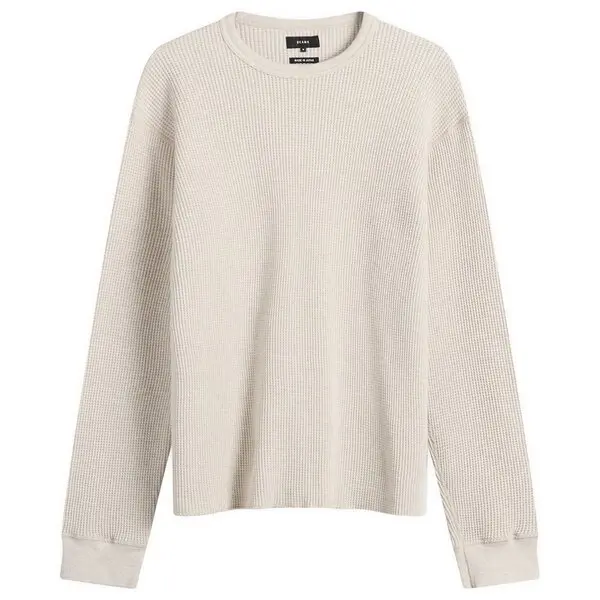 BEAMS Waffle Crew Neck Sweatshirt - Oatmeal