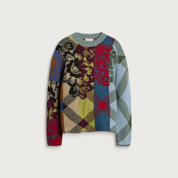 Dries Van Noten Matadi Patchwork Jumper - Light Blue