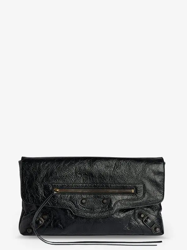 Balenciaga Le City Leather Clutch Bag - Black