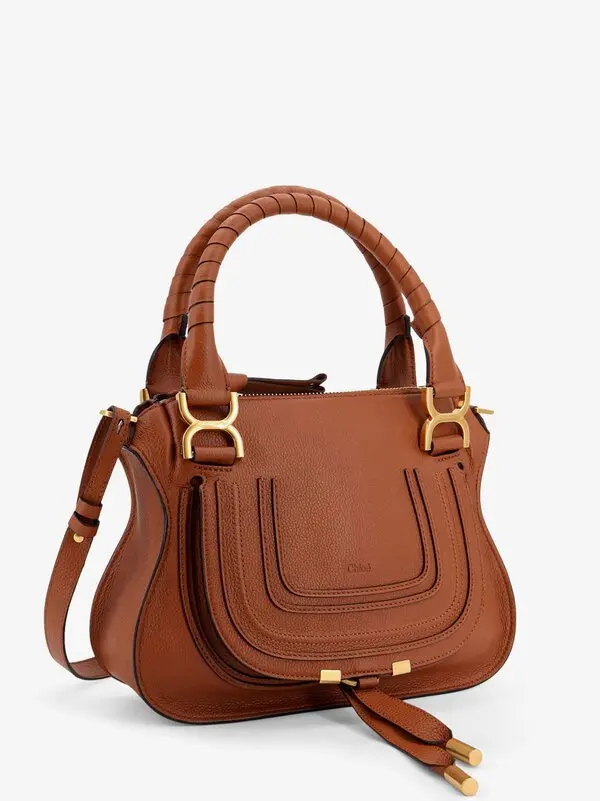 Chloé Marcie Small Leather Shoulder Bag - Brown