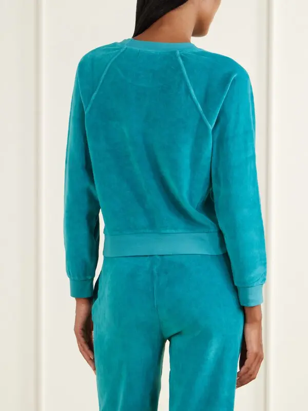 Suzie Kondi Tilos Cotton-blend Velvet Sweatshirt