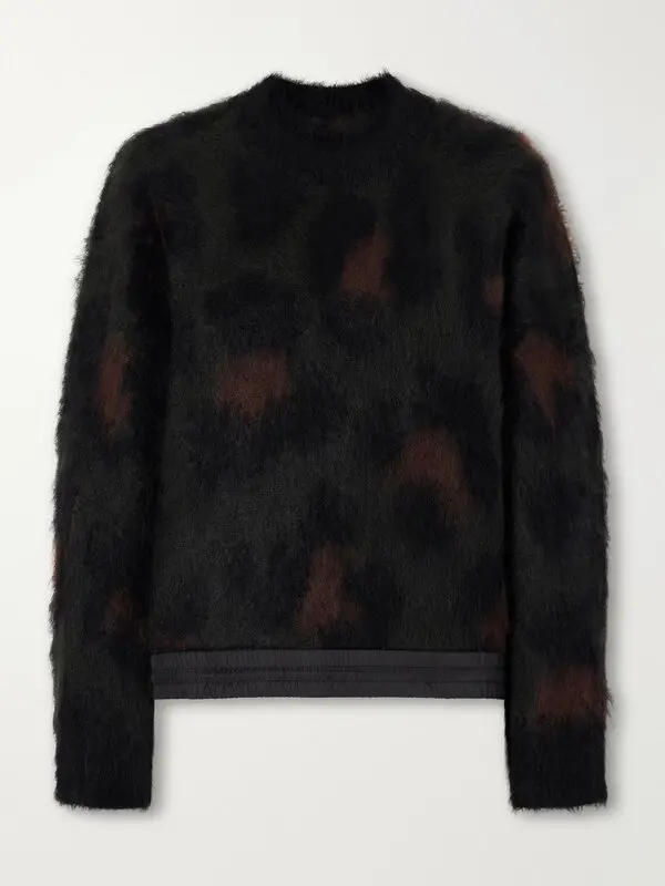 Sacai Leopard-print Mohair-blend Sweater - Multi