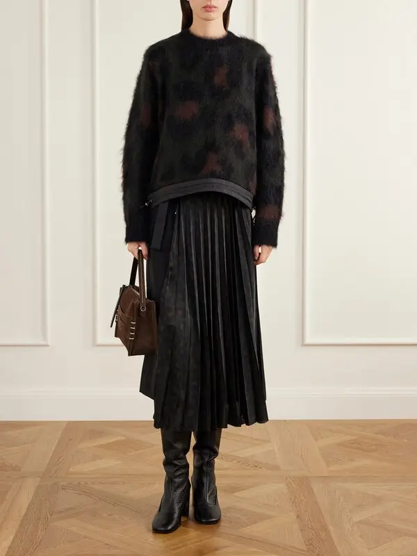 Sacai Leopard-print Mohair-blend Sweater