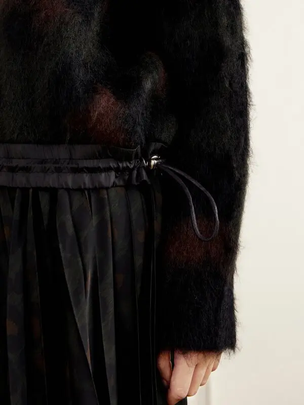 Sacai Leopard-print Mohair-blend Sweater