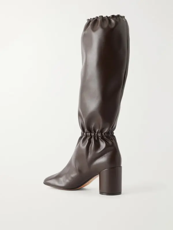 MAISON MARGIELA Gathered Leather Knee Boots