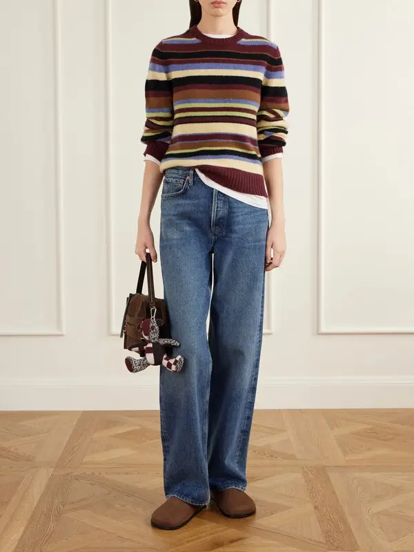 THE ELDER STATESMAN Elena Striped Cashmere Sweater