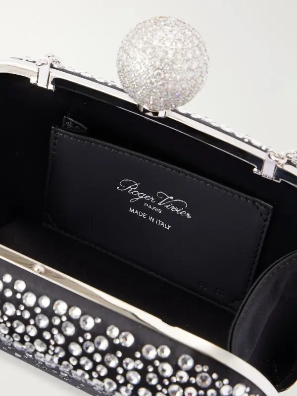 ROGER VIVIER Marlene Embellished Satin Clutch