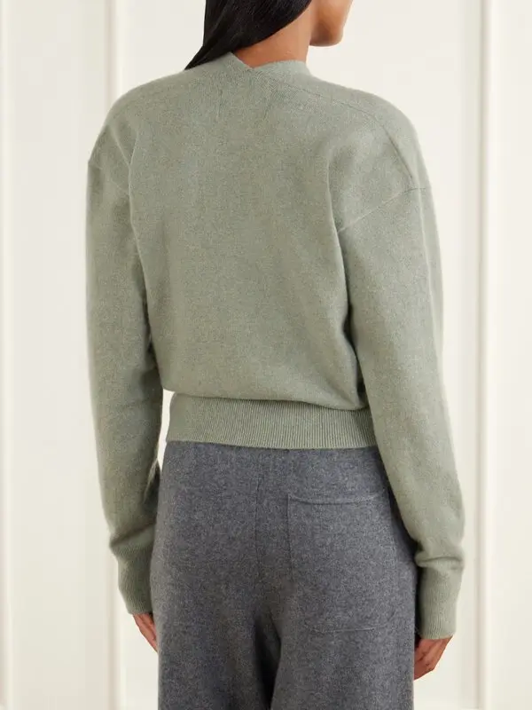 Extreme Cashmere Ella Tie-detail Cashmere-blend Cardigan - Green