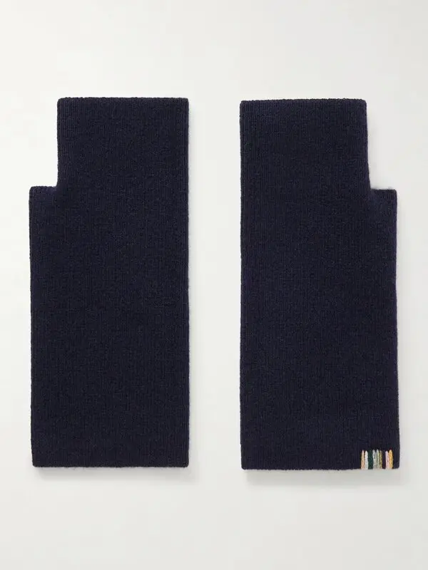 Extreme Cashmere Mouffle Knitted Cashmere-blend Fingerless Gloves - Blue