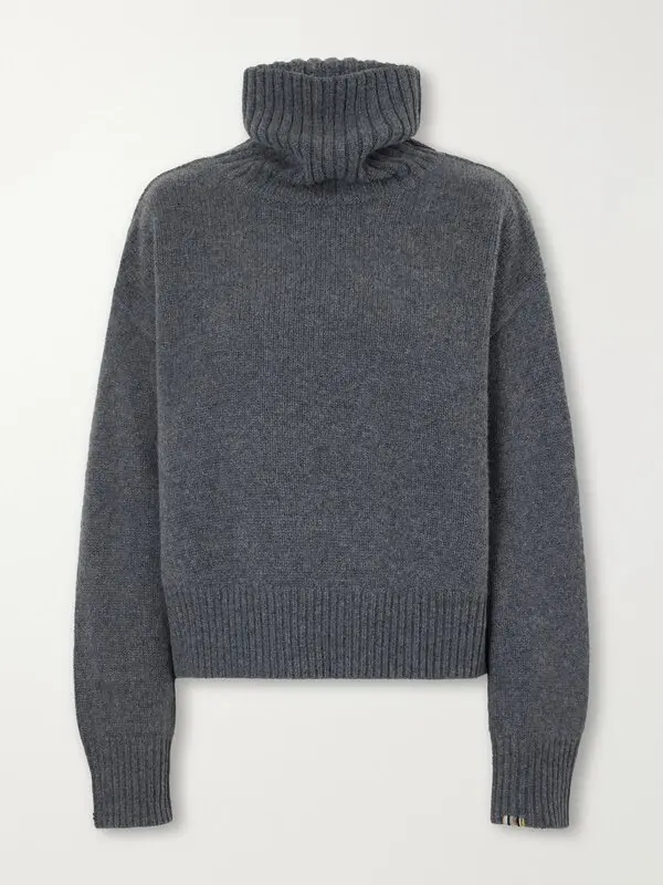 Extreme Cashmere Crop Xtra Cashmere Turtleneck - Gray