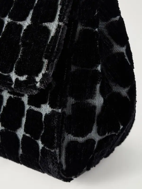 Dolce & Gabbana Leather-trimmed Velvet Top-handle Bag
