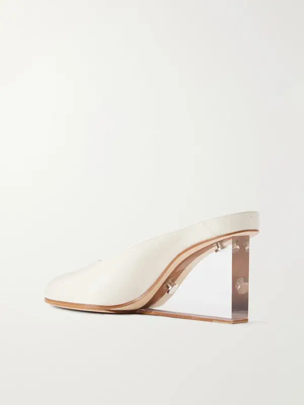 MAISON MARGIELA Plexi 80 Leather Wedge Sandals - Neutrals