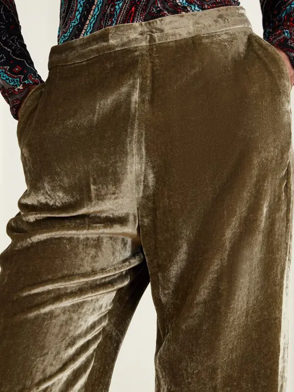 Etro Velvet Straight-leg Pants