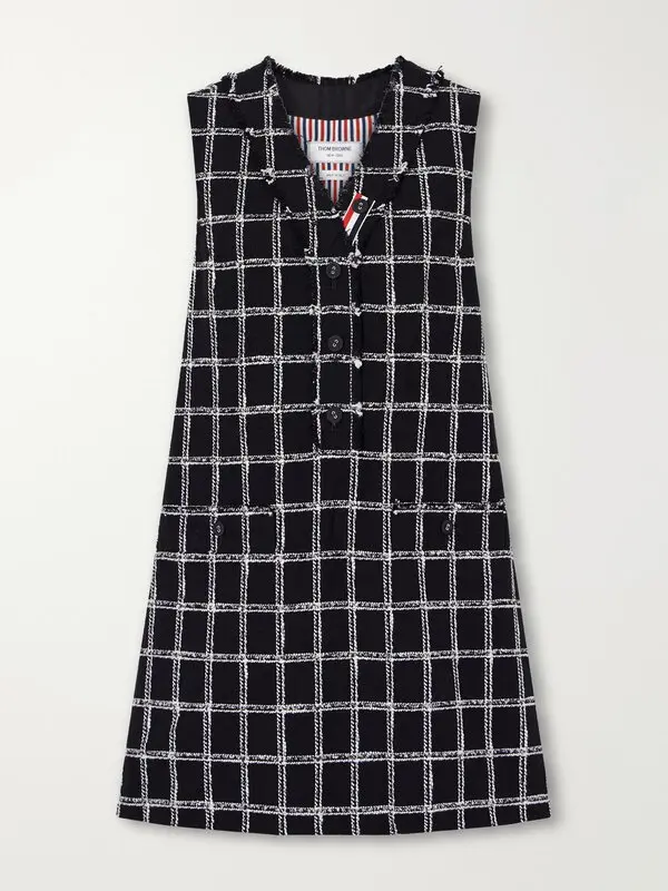 Thom Browne Houndstooth Wool-blend Mini Dress