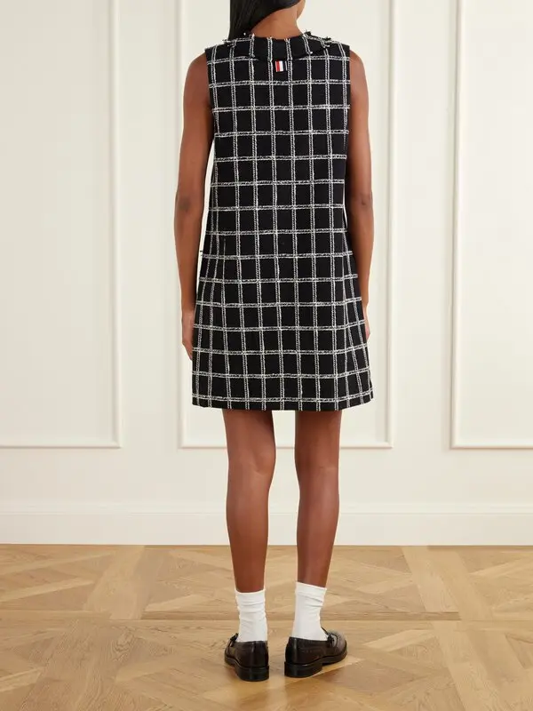 Thom Browne Houndstooth Wool-blend Mini Dress