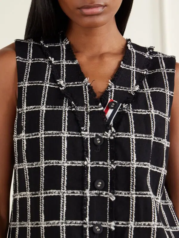 Thom Browne Houndstooth Wool-blend Mini Dress