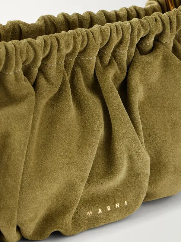 Marni Suede Shoulder Bag - Green