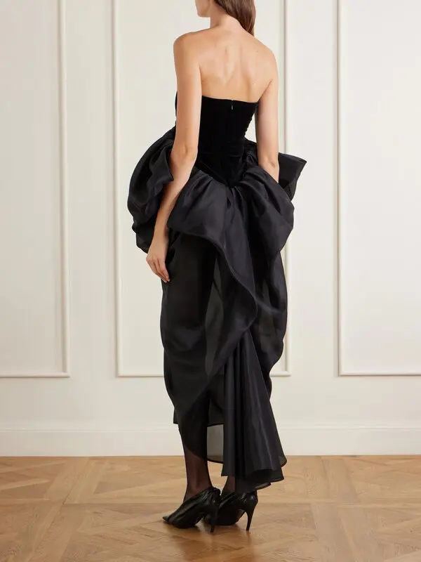 Khaite Bronte Draped Silk-organza Midi Dress